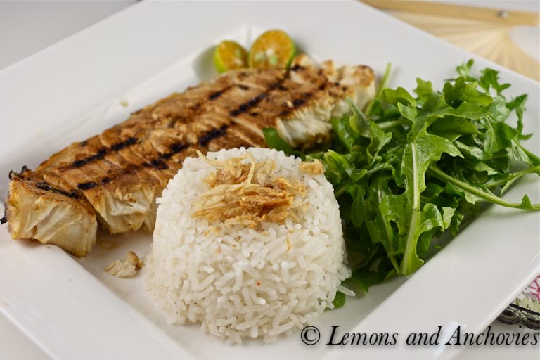 Sake-Ginger-Soy Marinated Sea Bass with Coconut Rice (and Spain ...