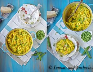 Risotto with Saffron, Seafood and Peas Recipe | Lemons + Anchovies