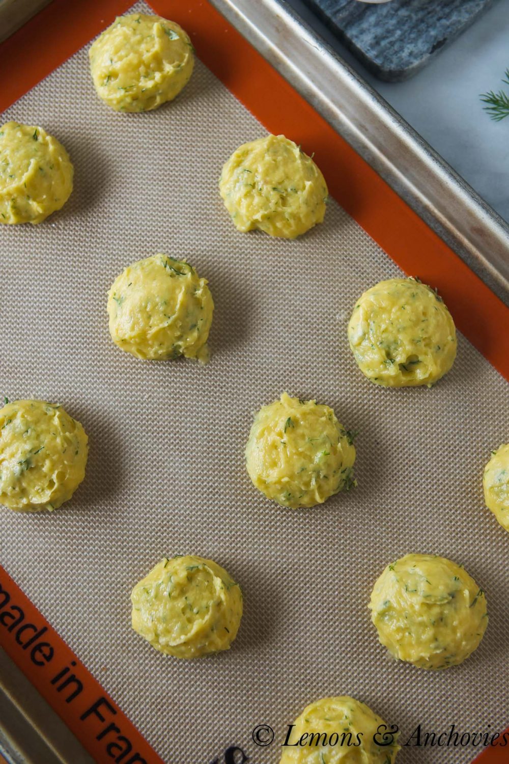Gouda-Dill Gougères with Smoked Salmon - Lemons + Anchovies