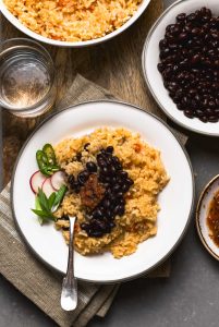 Spanish Rice using Leftover Rice - Lemons + Anchovies