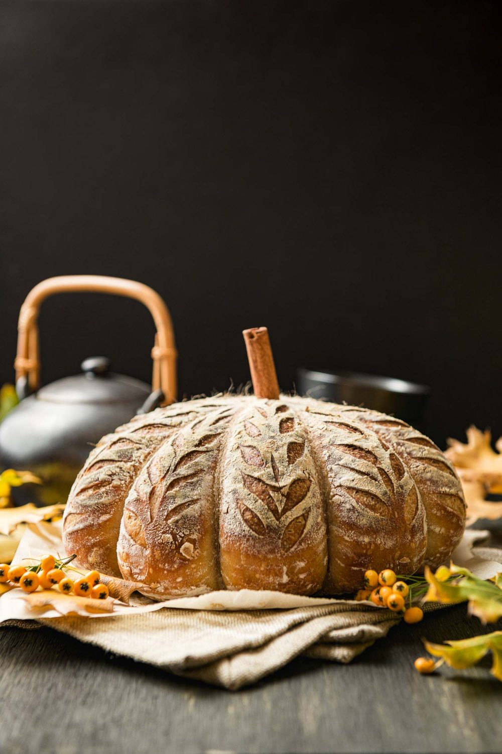 Pumpkin-Shaped Sourdough Loaf - Lemons + Anchovies