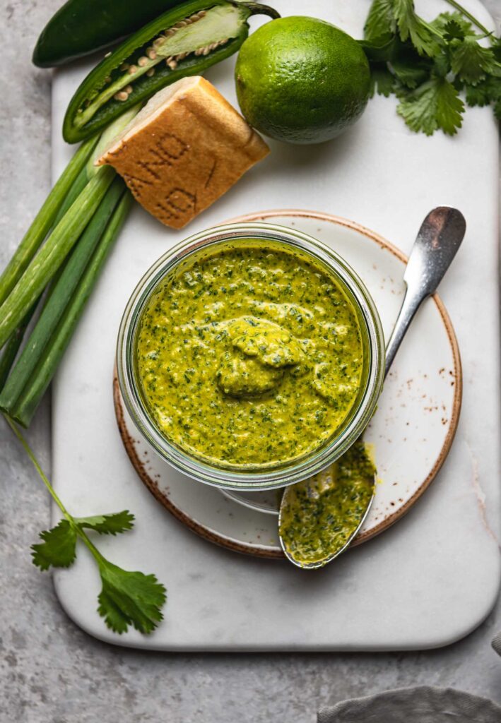 Aji Verde: Peruvian Green Sauce - Lemons + Anchovies